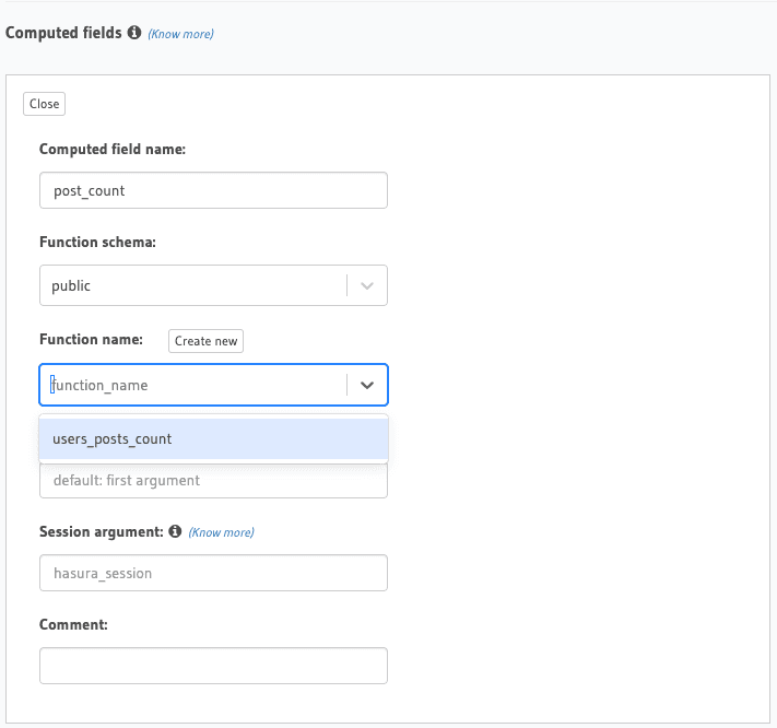 How to Setup a Computed Field in Hasura